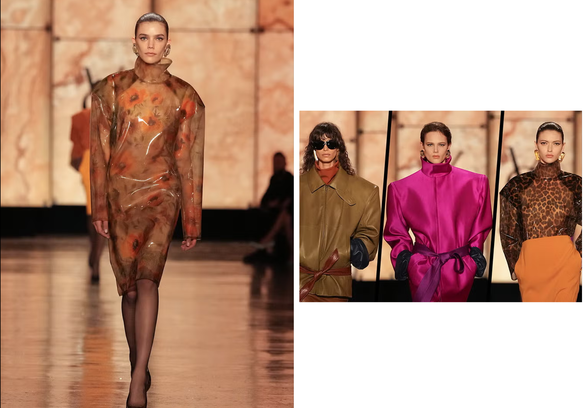 Saint Laurent reclaims space with sharp silhouettes and power shoulders ...